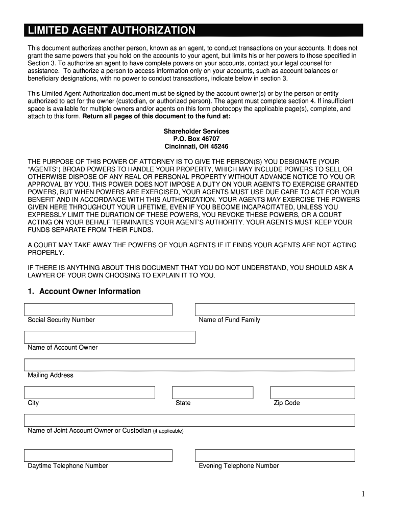 Fillable Online LIMITED AGENT AUTHORIZATION2doc Fax Email Print - pdfFiller