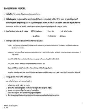 Fillable Online SAMPLE TRAINING PROPOSAL Fax Email Print - pdfFiller