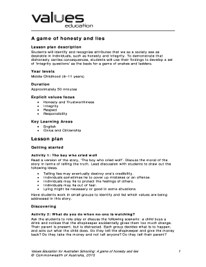 Fillable Online A game of honesty and lies Fax Email Print - pdfFiller