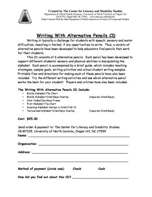 Fillable Online telability Writing With Alternative Pencils CD ...