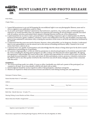 Fillable Online nwtf HUNT LIABILITY AND PHOTO RELEASE - nwtforg Fax ...