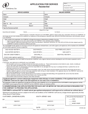 Fillable Online Your application for gas service cannot be processed Fax Email Print - pdfFiller