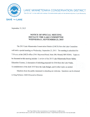 Fillable Online lmcd SAVE THE LAK - LMCD - lmcd Fax Email Print - pdfFiller