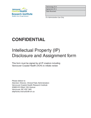 Fillable Online Intellectual Property IP Disclosure and Assignment form ...