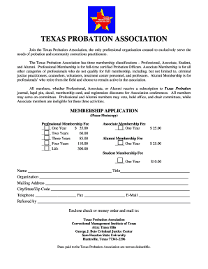Fillable Online Join the Texas Probation Association, the only ...