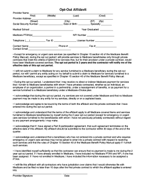 Fillable Online njda Opt-Out Affidavit to Opt-Out of Medicare Form Fax ...
