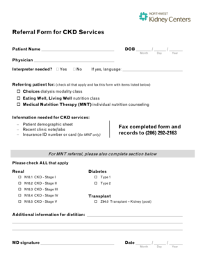 Fillable Online Referral Form for CKD Services - Northwest Kidney ...