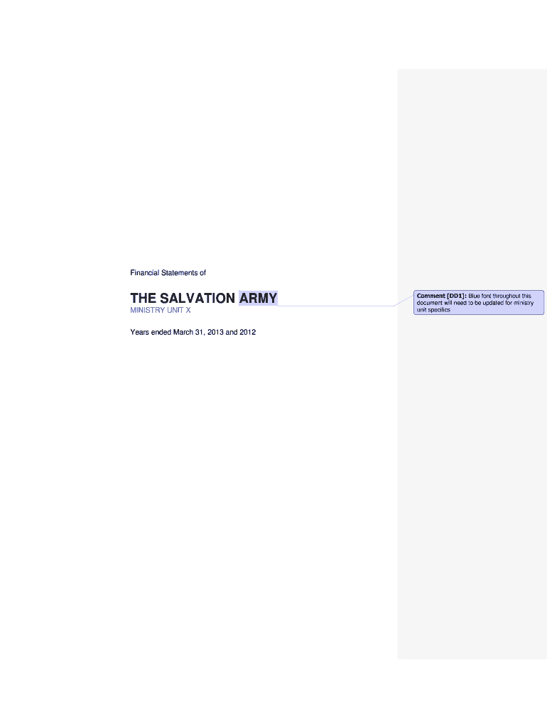 Fillable Online THE SALVATION ARMY Comment DD1 Fax Email Print - pdfFiller