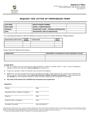 Fillable Online REQUEST FOR LETTER OF PERMISSION FORM Fax Email Print ...