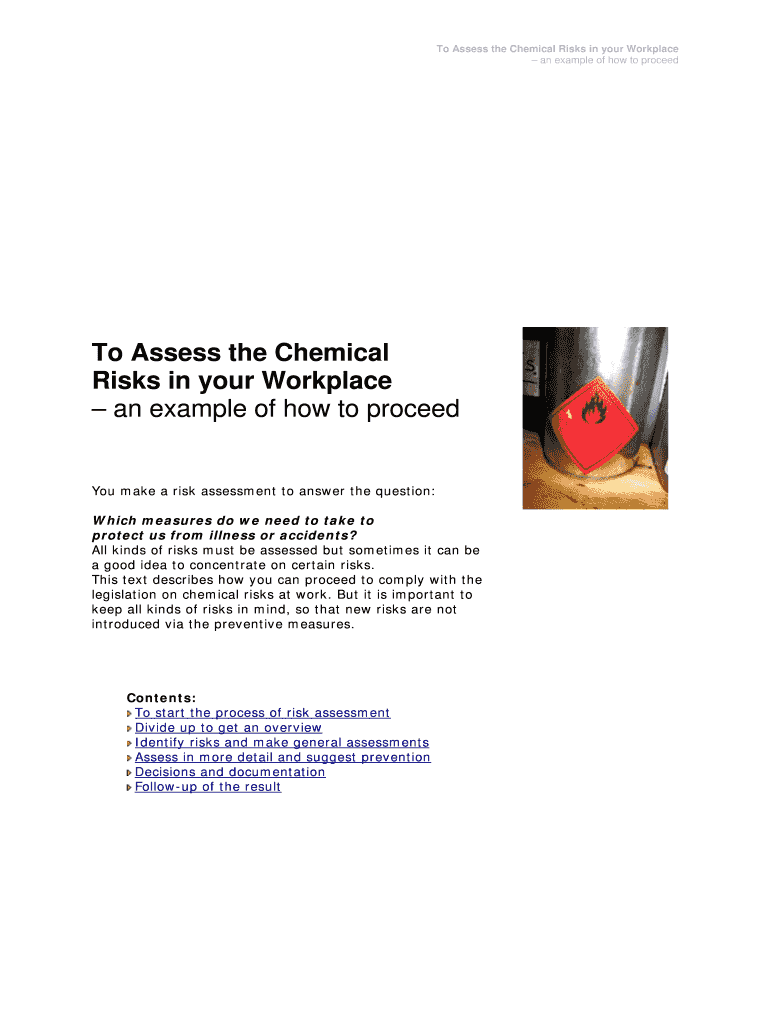 Fillable Online To Assess the Chemical Risks in your Workplace Fax ...