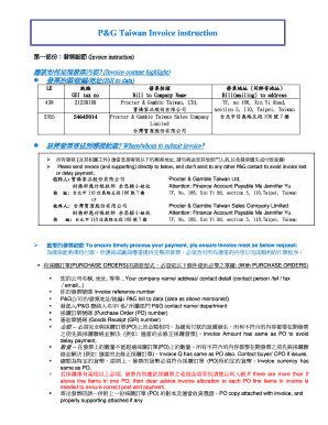 Fillable Online P&G Taiwan Invoice instruction Fax Email Print - pdfFiller