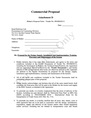 Fillable Online Attachment D - Commercial Proposal Fax Email Print ...