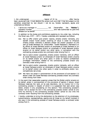 Fillable Online Appendix A to the bid letter Affidavit Bidder 2 Fax ...