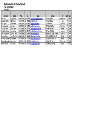 Fillable Online Plan Holders List for Release - cuwcdcom Fax Email ...
