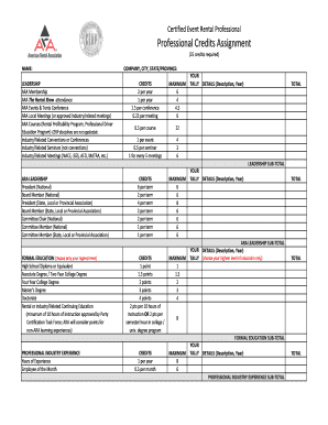 Fillable Online ararental Certified Event Rental Professional ...