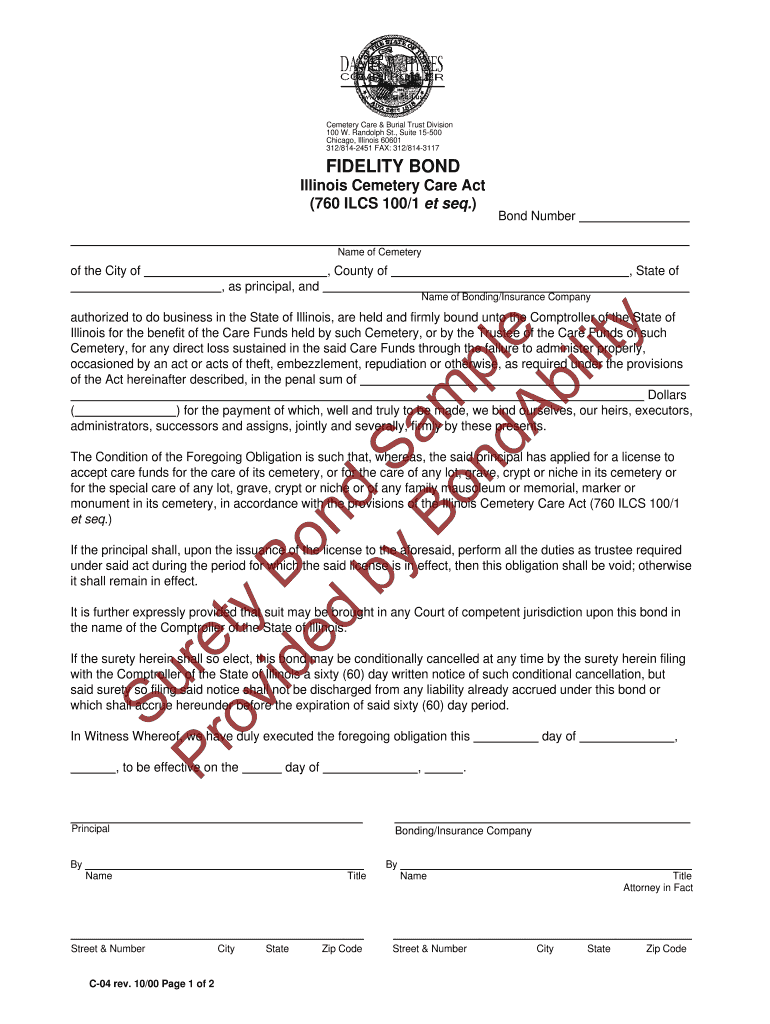 Fillable Online ILCEMET Surety Bond. Surety Bond Preview - BondAbility ...