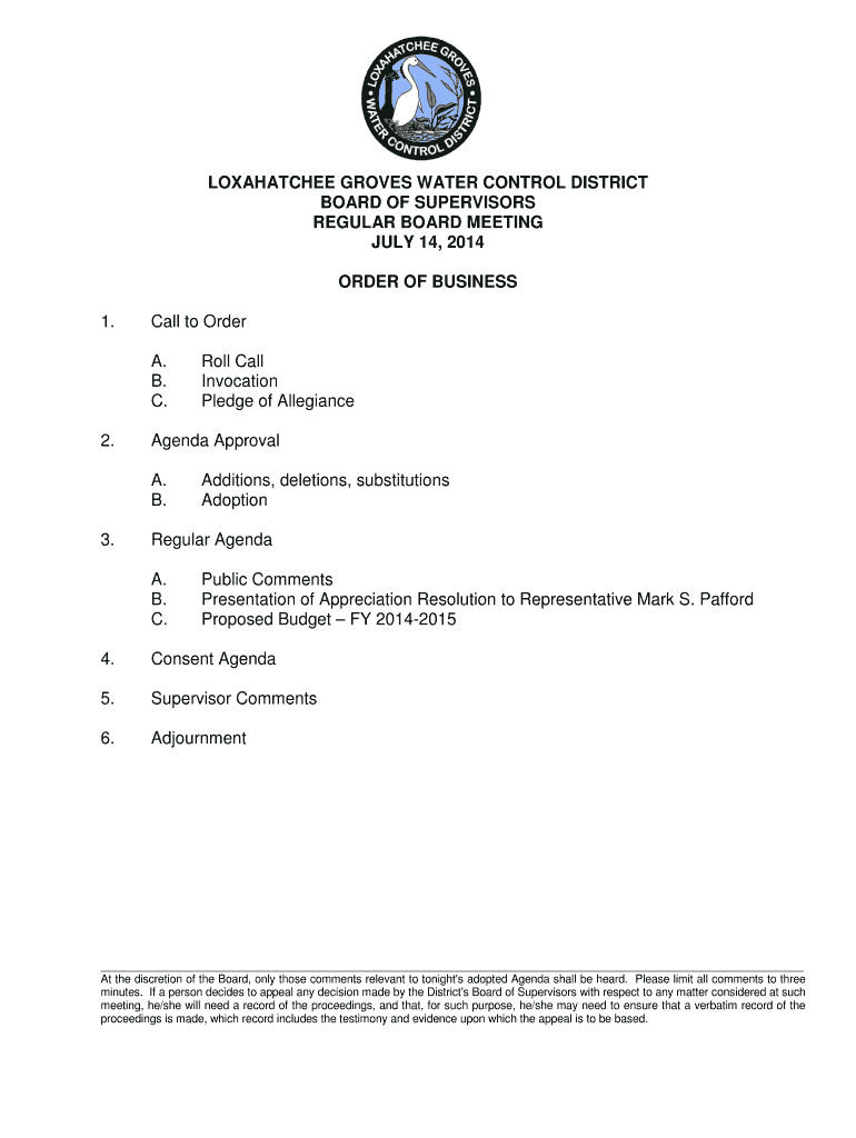 Fillable Online Presentation of Appreciation Resolution to ...