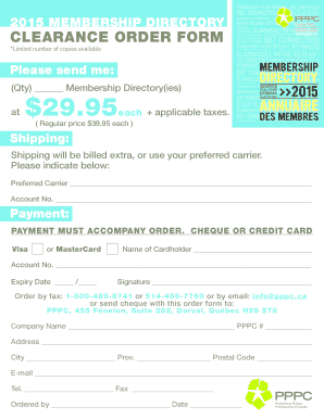 Fillable Online CLEARANCE ORDER FORM Fax Email Print - pdfFiller