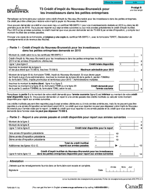 Remplissable En Ligne Cr dit d'imp t du Nouveau-Brunswick pour les investisseurs dans les ...