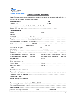 Fillable Online In-pt referral form 2doc Fax Email Print - pdfFiller