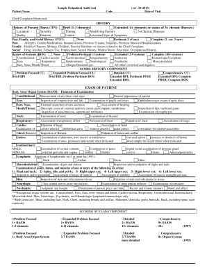 Fillable Online History of Present Illness HPI Brief 1-3 elements ...
