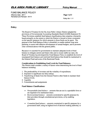 Fillable Online ELA AREA PUBLIC LIBRARY Policy Manual Fax Email Print ...