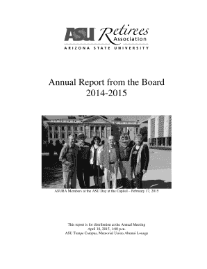 Fillable Online asura asu Annual Report from the Board 2014-2015 ...