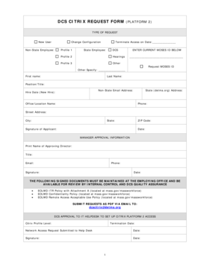 Fillable Online massworkforce DCS CITRIX REQUEST FORM PLATFORM 2 ...
