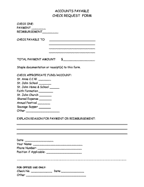 Fillable Online ACCOUNTS PAYABLE CHECK REQUEST FORM Fax Email Print ...