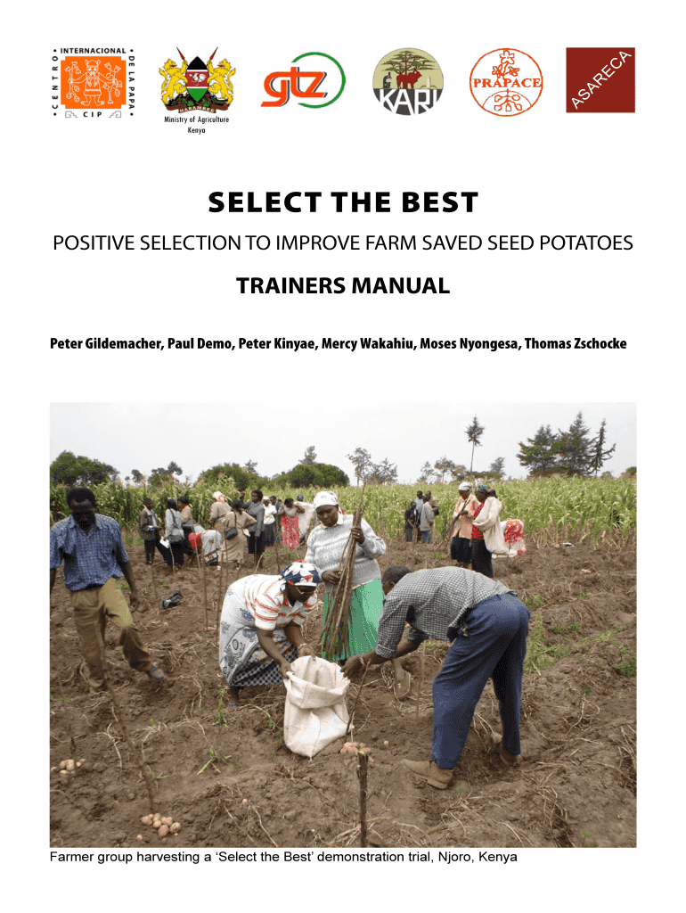 Fillable Online cipotato SELECT THE BEST - Agricultural research for ...