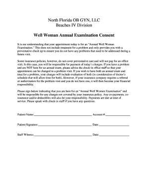 Fillable Online Annual well woman consentdoc Fax Email Print - pdfFiller