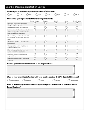 Fillable Online eicap Board of Directors Satisfaction Survey - EICAP ...