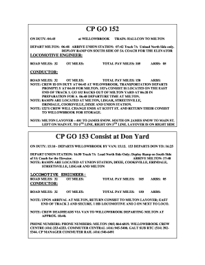 Fillable Online CP GO 152 - tcrc295com Fax Email Print - pdfFiller