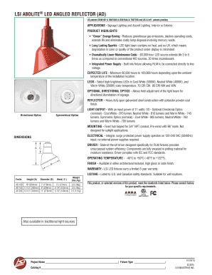 Fillable Online LSI ABOLITE LED ANGLED REFLECTOR AD Fax Email Print ...