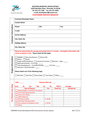 Fillable Online CUSTOMER SERVICE REQUEST - Official Website Fax Email ...