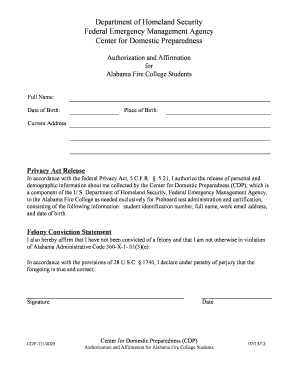 Fillable Online cdp dhs Authorization and Affirmation Fax Email Print ...