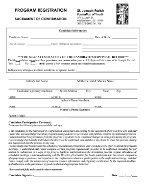 Fillable Online Confirmation Registration 2016 ...