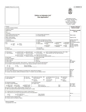Fillable Online sydney mfa gov Zahtev za izdavanje vize Visa Application - sydney mfa gov Fax ...