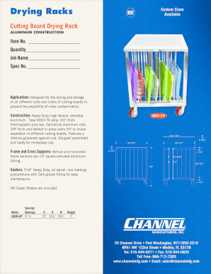 Fillable Online Drying Racks Available - SEFA Fax Email Print - pdfFiller
