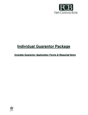 Fillable Online Guarantor Package - First Chatham Bank Fax Email Print ...