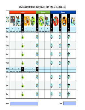 Fillable Online GRACEMOUNT HIGH SCHOOL STUDY TIMETABLE S4 - S6 Fax ...