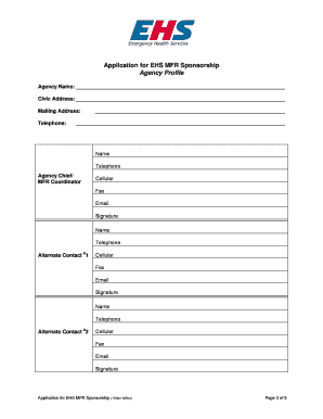 Fillable Online Criteria Guidelines and Application for EHS MFR ...