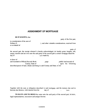 Fillable Online ASSIGNMENT OF MORTGAGE - bforsalebyownercomb Fax Email ...