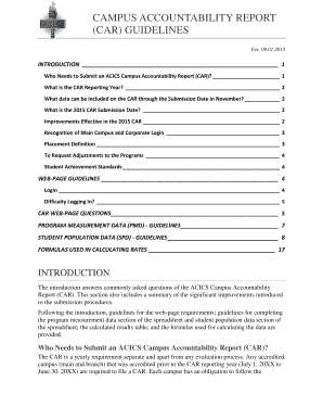 Fillable Online Campus accountability report car guidelines - ACICS Fax ...