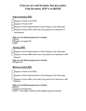 Fillable Online CHECKLIST FOR SCHOOL SECRETARIES Fax Email Print ...