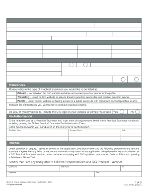 Fillable Online Practical Examiner Re-Authorization Fax Email Print ...