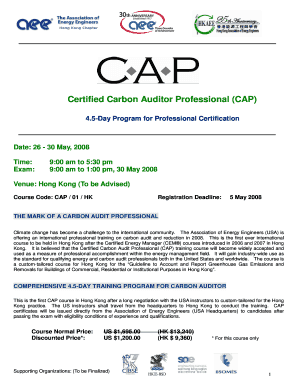 Certified Carbon Auditor Professional Cap - Fill Online, Printable ...