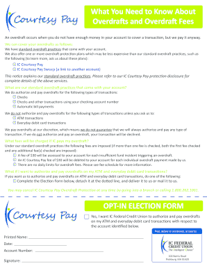 Fillable Online iccreditunion What You Need to Know About Overdrafts and Overdraft Fees OPT Fax ...