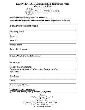 Fillable Online law pace Registration bFormb - Pace Law School Fax ...