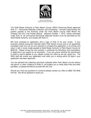 Fillable Online swa SWA Rule VI Packet. SWA Rule VI Packet - swa Fax ...